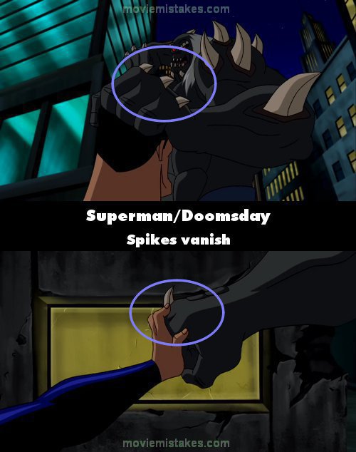 Superman/Doomsday (2007) movie mistake picture (ID 208837)