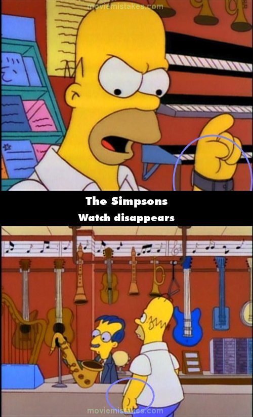 The Simpsons (1989) TV mistake picture (ID 43242)