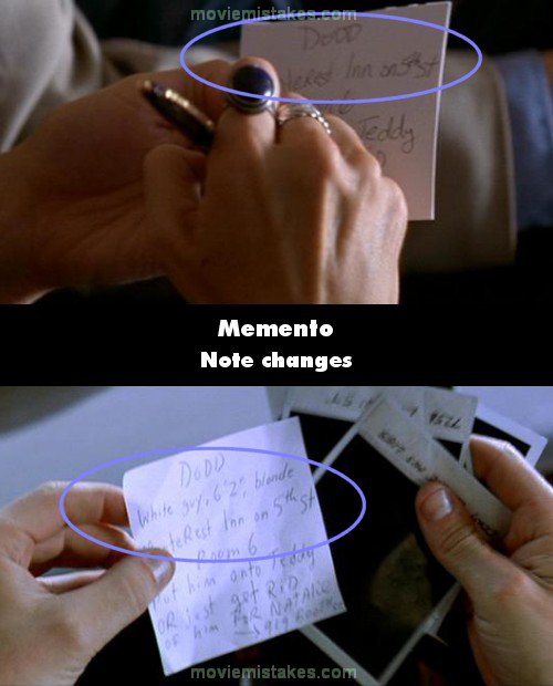 Memento (2000) movie mistake picture (ID 65706)