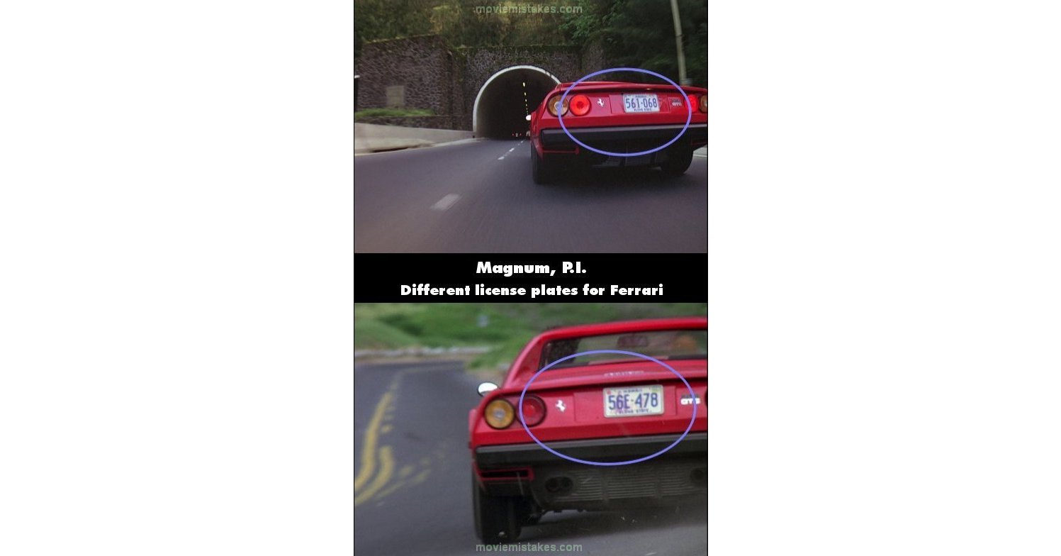 Magnum Pi Ferrari License Plate